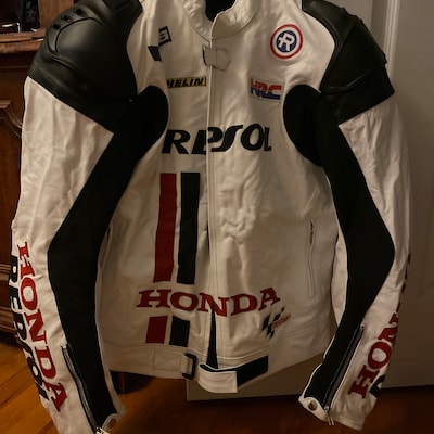 YAMAHA Men Motorbike Racing Leather Jacket Red & White Available All ...