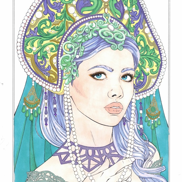 Fantasy Coloring Page Behind the Hood Printable Download - Etsy