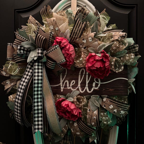 Everyday Welcome Wreath, Farmhouse Neautral Year Round Wreath for Your ...