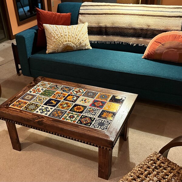 Talavera Mexican Tile End Table - Etsy