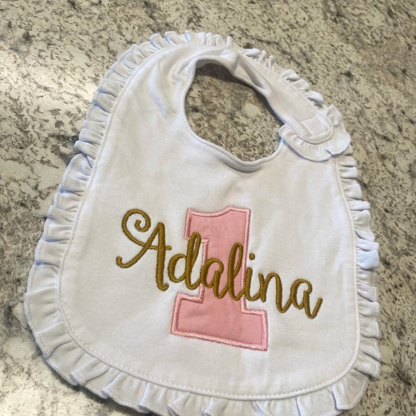 Set of 2 Personalized Baby Boy Bibs - Monogram Bib Set - Embroidered ...