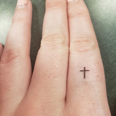 Cross Temporary Tattoo Tiny Cross Fake Tattoo - Etsy