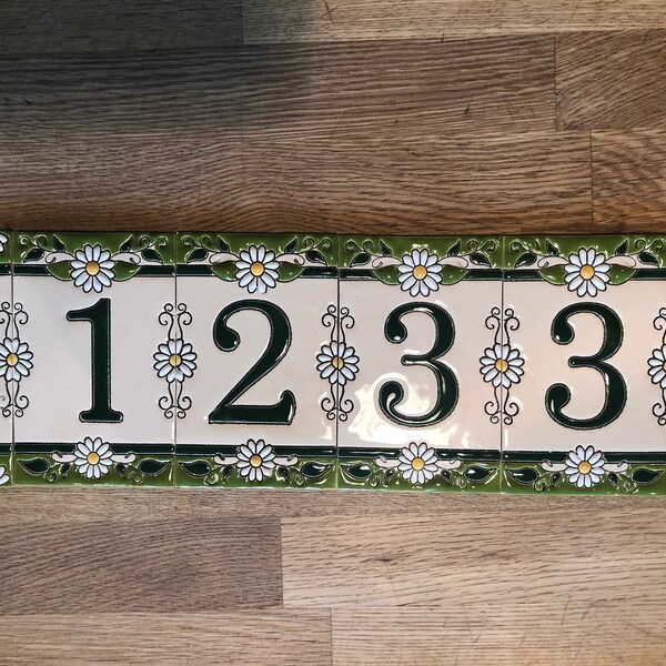 Handmade Ceramic House Number Tiles MARIGOLD Large Size - Etsy