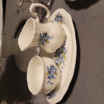 Gladstone Blue Rhapsody Teacup Blue Floral Eastern Asian English Bone ...