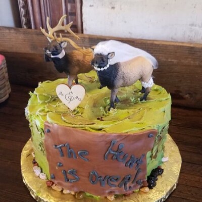 Elk Cake Topper, Wedding Cake Topper, Woodland Cake Topper, Animal Cake ...
