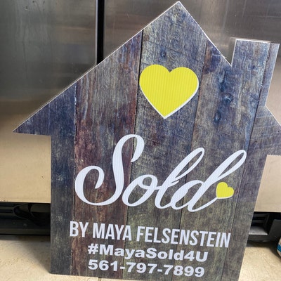 Sold by Sign House Shaped 23x23 Different Design on Each Side 1/4 Thick ...