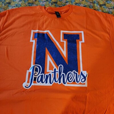 Customizable Spirit Shirt With Mascot and Letter School Colors Spirit ...