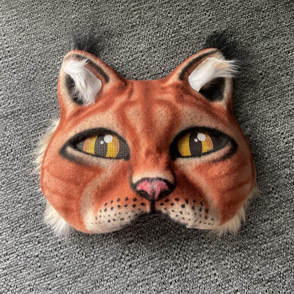 Therian Mask Cat Mask Green Cat Mask Felted Custom Eye Color ...