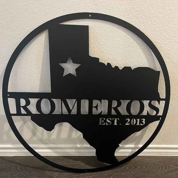 Custom Texas Metal Sign, Last Name Metal Sign, Metal Established Family ...