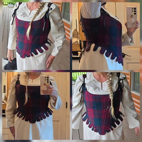 Wool 18th Century Short Stay With Front Lacing, Corset or Bodice for ...