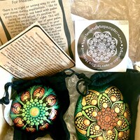 Small Dot Art Mandala, Hand Painted Satori Stone, Natural River Rock ...