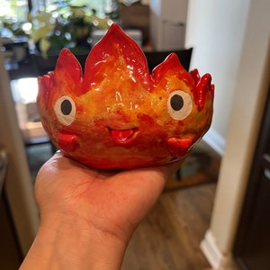 Pre-order Handmade Ceramic Fire Demon Spoon Rest, Unique Christmas Gift ...