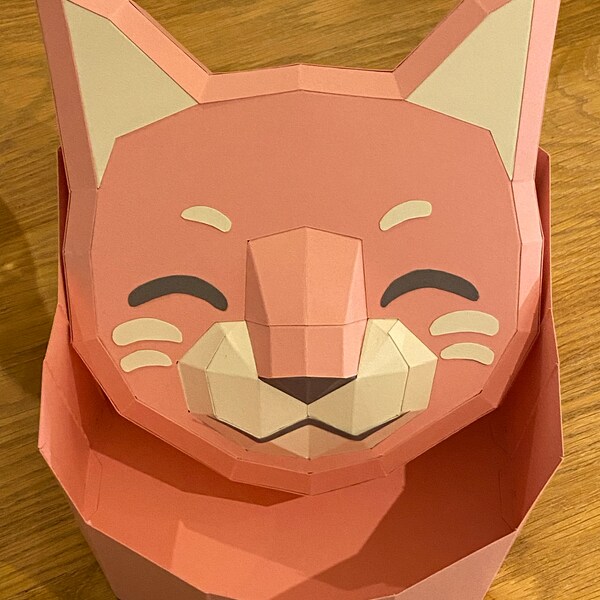 Gift Box Cat Low Poly Papercraft SVG PDF Template - Etsy