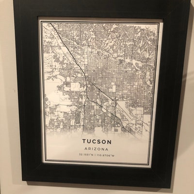Tucson Map Print Minimalistic Wall Art Poster City Maps - Etsy