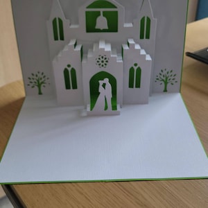 DIY Pop-up Wedding Card Template SVG & PDF Digital Download 3D Paper ...