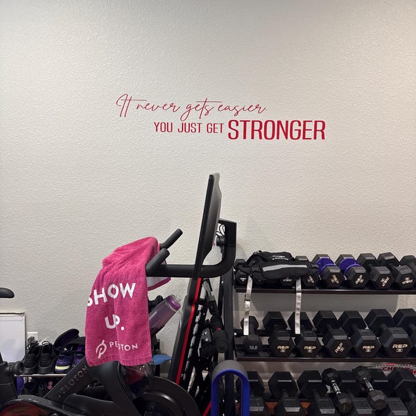 Fitness | Gym Wall Vinyl Decal " It Never gets Easier You Just Get ...