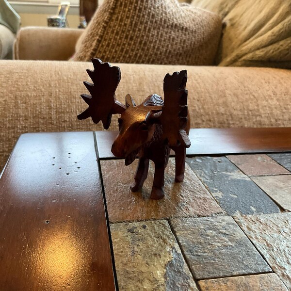 Tabletop Penguin Figurine, Wooden Emperor Penguin Carving, Handcrafted ...