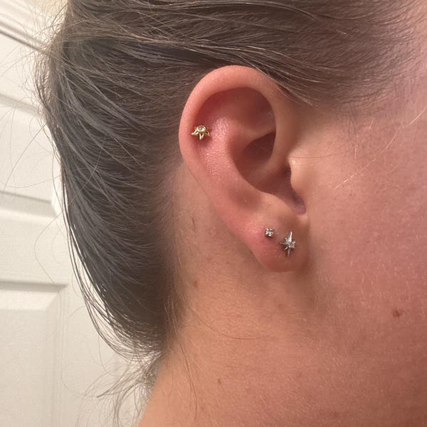 20G/18G/16G Spike Dangle Push Pin Labret • Threadless Flat Back Earring ...