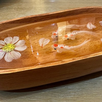 Goldfish Resin Painting in Oyster Shell, Resin Art, Fish Art, 3d Resin ...