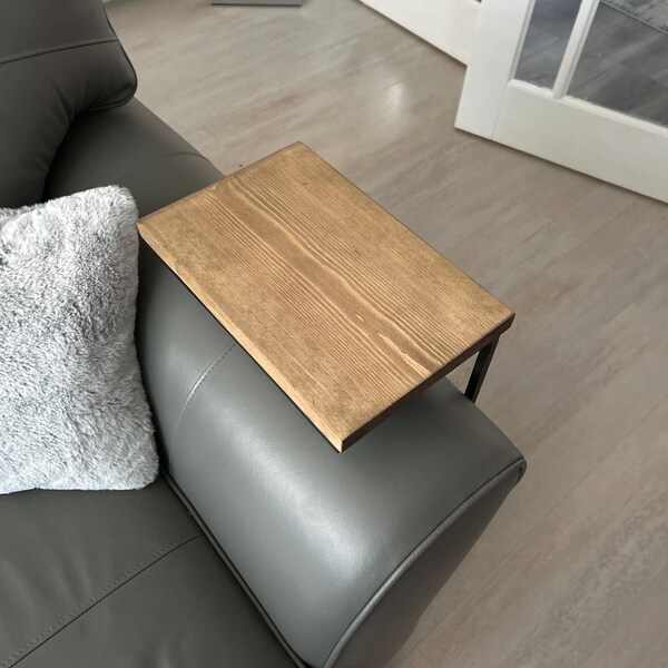 Sofa Side Table Made to Fit Your Sofa | Oak & Steel Over Arm Table ...