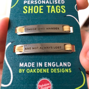 Personalised Metal Shoe Tags - Etsy UK