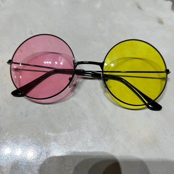 Funky Spamton Round Sunglasses, Cool Fancy Dress Glasses, Metal Frame ...