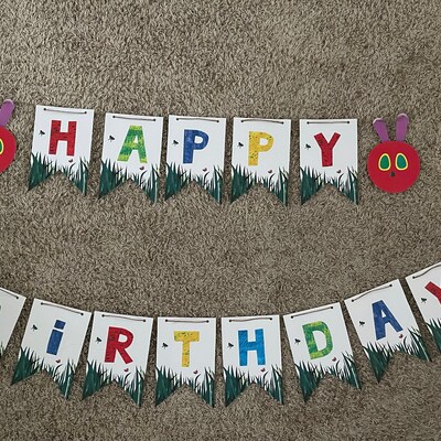 Eric Carle the Very Hungry Caterpillar Birthday Party Bunting Welcome ...