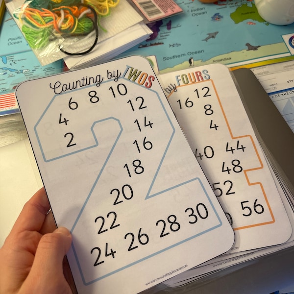 Skip Counting Cards, Printable Multiplication Resources, Homeschool ...
