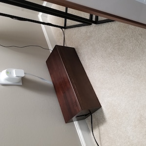 Dark Brown Wood Cable Organizer Box: Minimalist Desk Cord Management ...