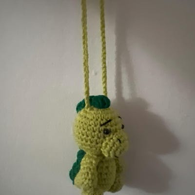 Dinosaur Car Accessory, Dinosaur Car Crochet, Car Hanging Charm ...