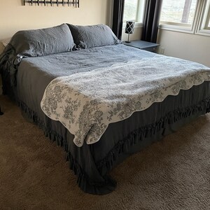 LINEN SHEET With Ruffles Ruffled Linen Top Sheet Made by | Etsy