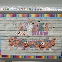 Back to School Groovy Bulletin Board Kit, Varsity Letters Hallway Decor ...