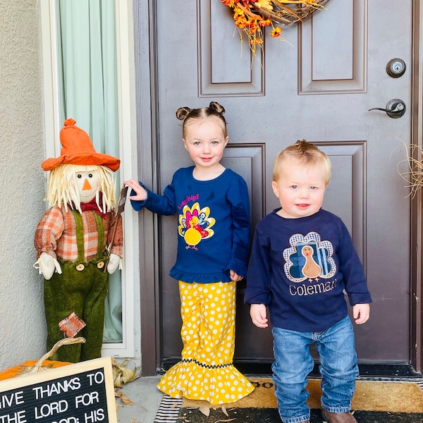 Toddler Turkey Outfit - Boys Thanksgiving Set - Boys Thanksgiving T ...
