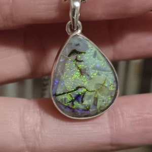 Sterling Silver Blue Fire Opal Inlay Ring Hawaiian Blue Opal Gemstone ...