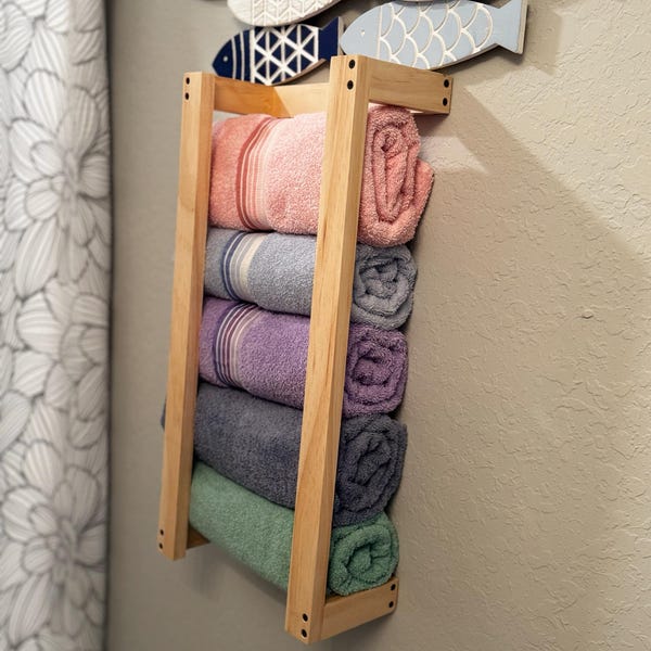 Floating Towel Rack | Bathroom Rack | Home Decor | Farmhouse | Wall ...