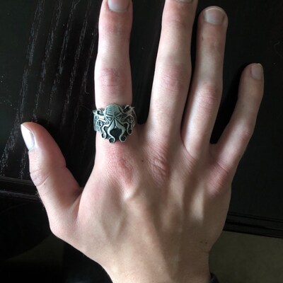 Cthulhu Ring Handcrafted Pewter Ring Adjustable Men's Ring Doctor Gus ...