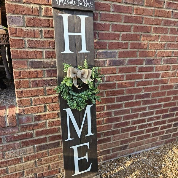 Welcome to Our Home / Large Wooden Front Door Home Sign / Welcome Porch ...