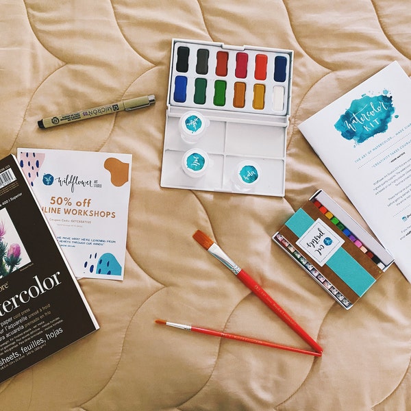 DIY Watercolor Kit for Beginners- Premium Watercolor Painting Kit ...