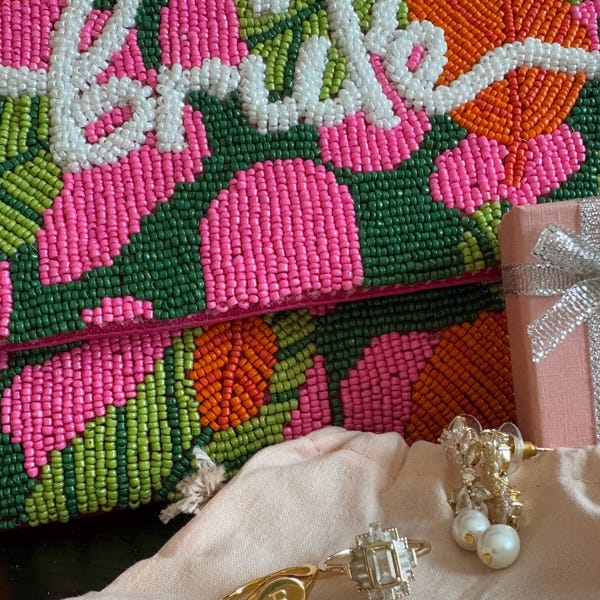 Preppy Coin Purse Beaded Bag Custom Purse Beaded Wallet Coin Pouch ...