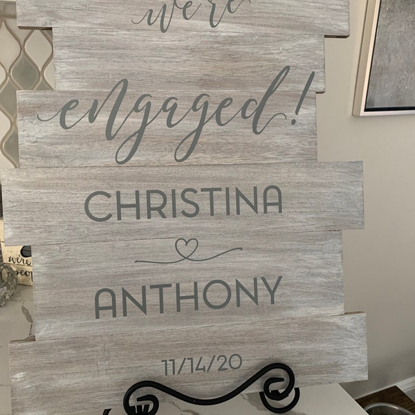 Personalized Engagement Decal, Engagement Party Sign, Newly Engaged ...