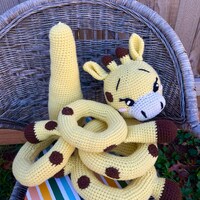 Stacking toy giraffe crochet pattern English, montessori giraffe ...