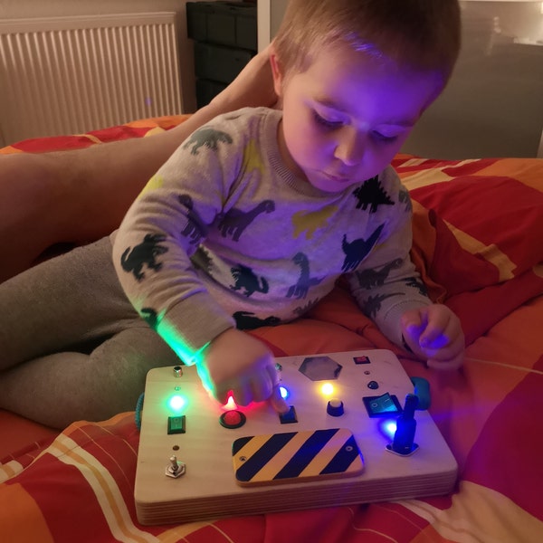 Busy Board for Toddler Custom LED Light Toy Switch Box Kids Control ...