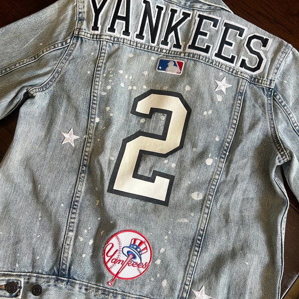 Custom Sports Denim Jean Jacket | Custom Denim Jacket| NY Yankees ...
