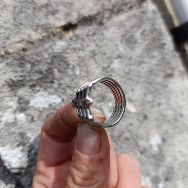 Rib Ring// Sterling Silver// Handmade Solid S925//unique Punk Gothic ...