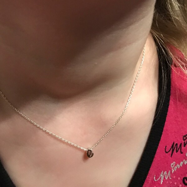 Tiny Gold Cursive Initial Necklace, Tiny Letter Necklace, Dainty ...