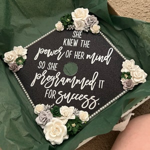 Graduation Flower Crown Graduation Cap Topper the End is Often | Etsy