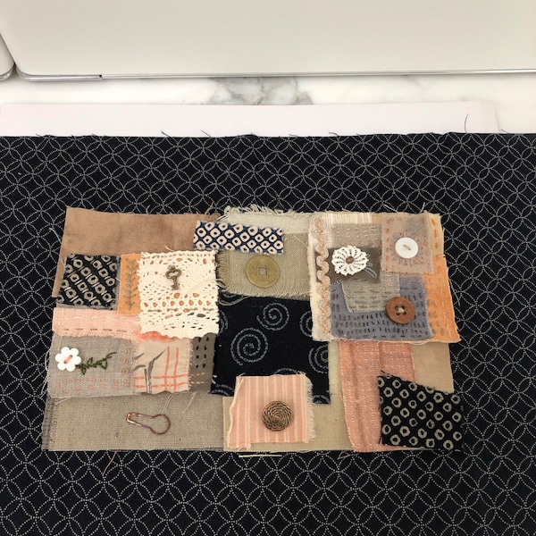 Slow Stitch Kit With Hand Dyed Fabrics /collage Kit / Embellishments ...