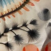 Scandinavian Kurbits Cream Orange and Blue Flower Shower Curtain Bright ...
