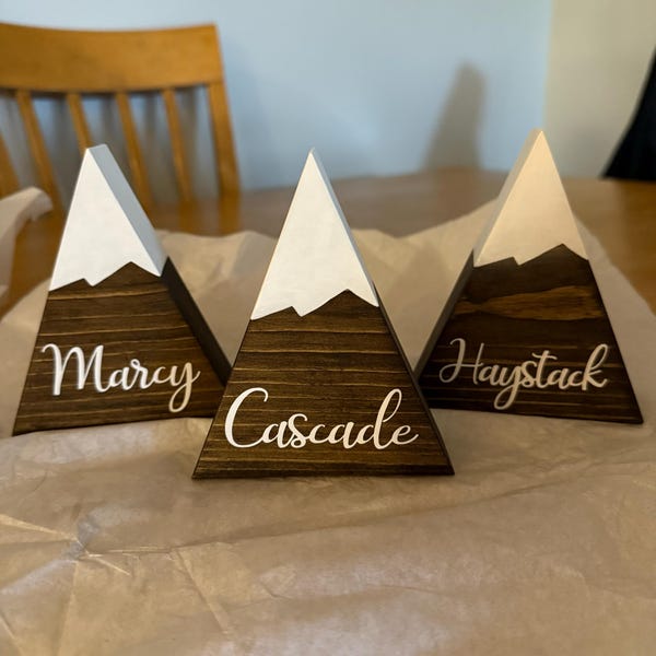 Wooden Mountains | Centerpieces | 3 Peak | Rustic Table Numbers ...