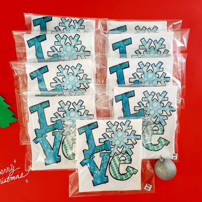 LOVE Snowflake PNG Hand Drawn Sublimation Design - Etsy